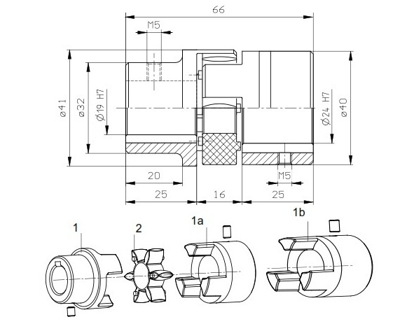 Flexible Jaw Couplings KTR Rotex 19